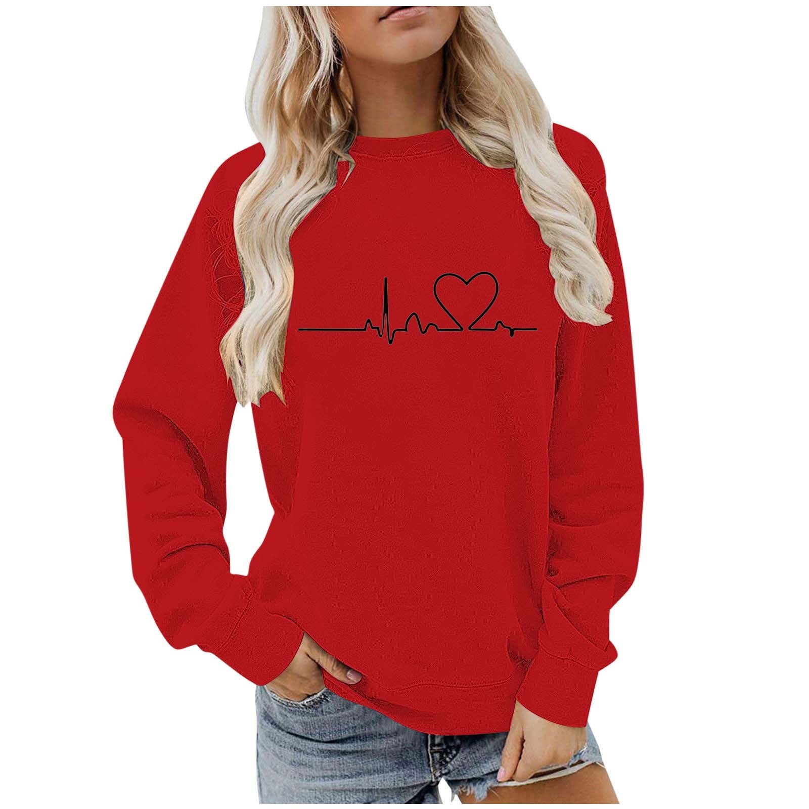 Craaazy Fashion Women's Print Casual Long Sleeve Gifts Round Neck ...