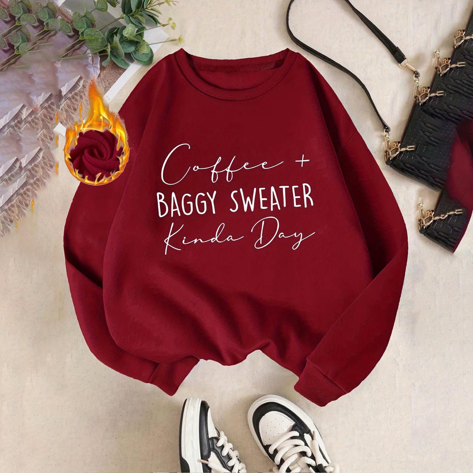 Craaazy Long Sleeve Shirts For Women Casual Solid Color Crewneck ...