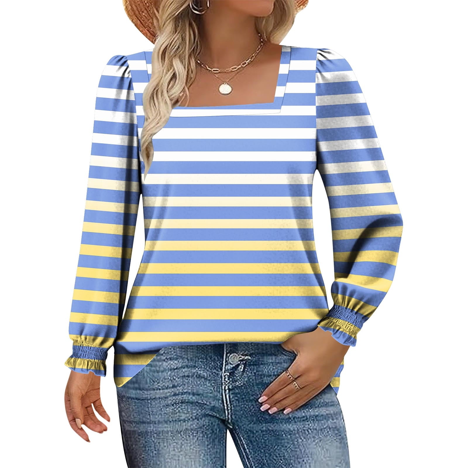 Craaazy Shirts For Women Square Collar Pullover Winter Daily Printed ...