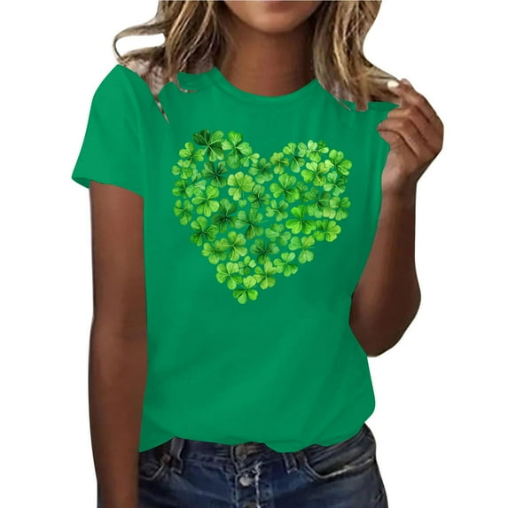 Craaazy St. Patrick's Day Printed Athletic Shirts for Women Short ...