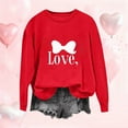 Craaazy Valentines Day Long Sleeve Shirts for Women Heart Prints Loose ...