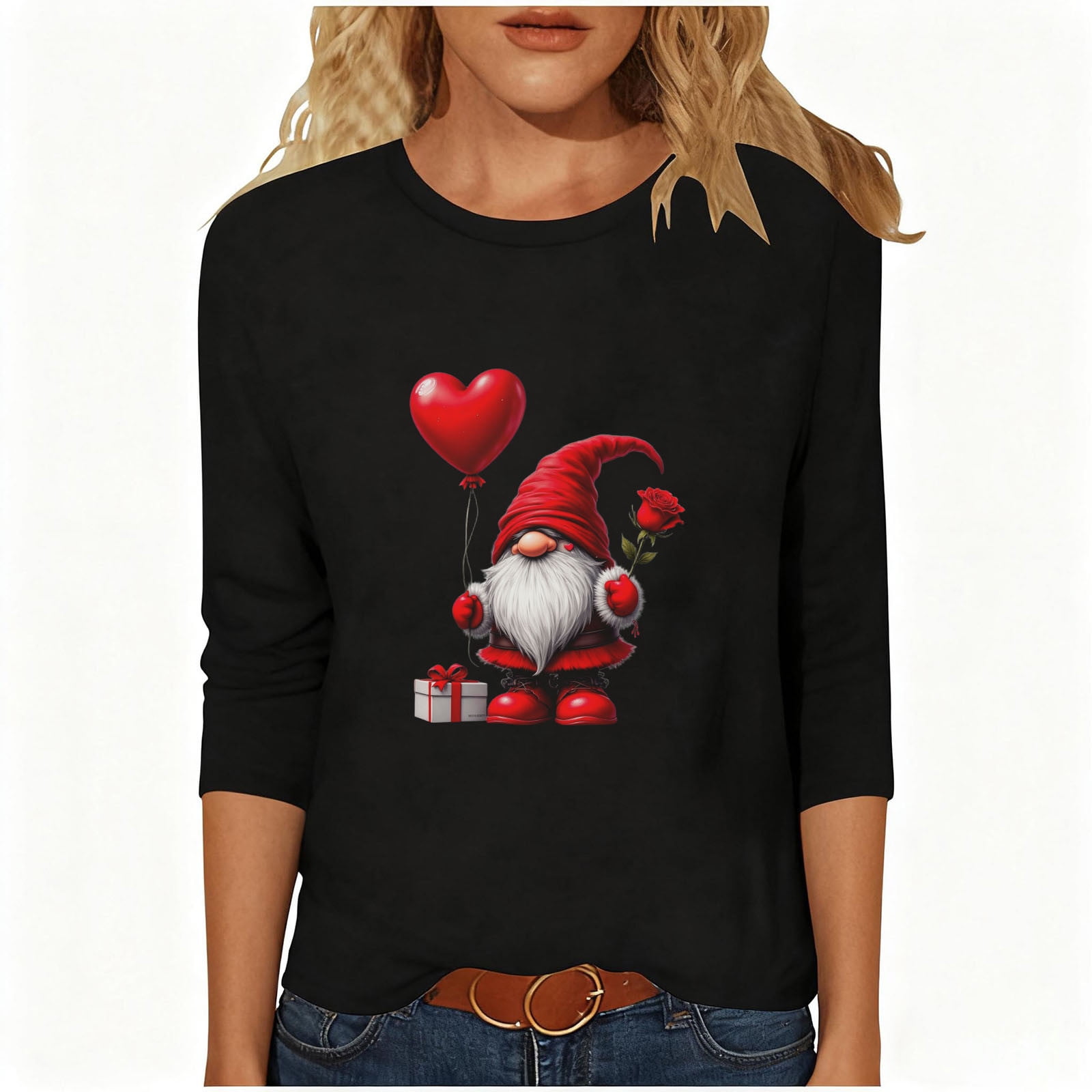 Craaazy Valentines Day Sweatshirts for Women Love Print 3/4 Sleeve ...