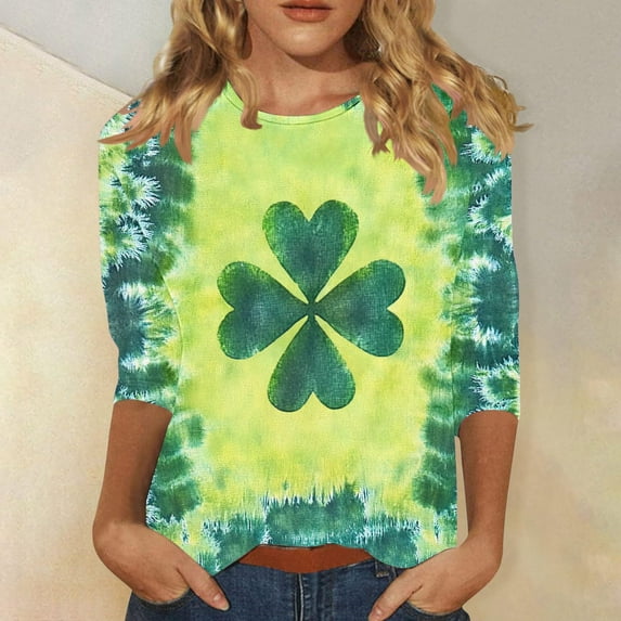 Craaazy Women's Casual St. Patrick's Day Printed Round Neck Three ...