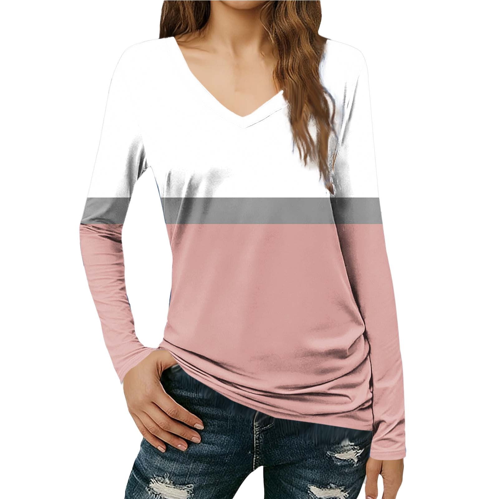 Craaazy Women's Casual V-neck Long Sleeve Slim T-Shirts Gifts - Walmart.com