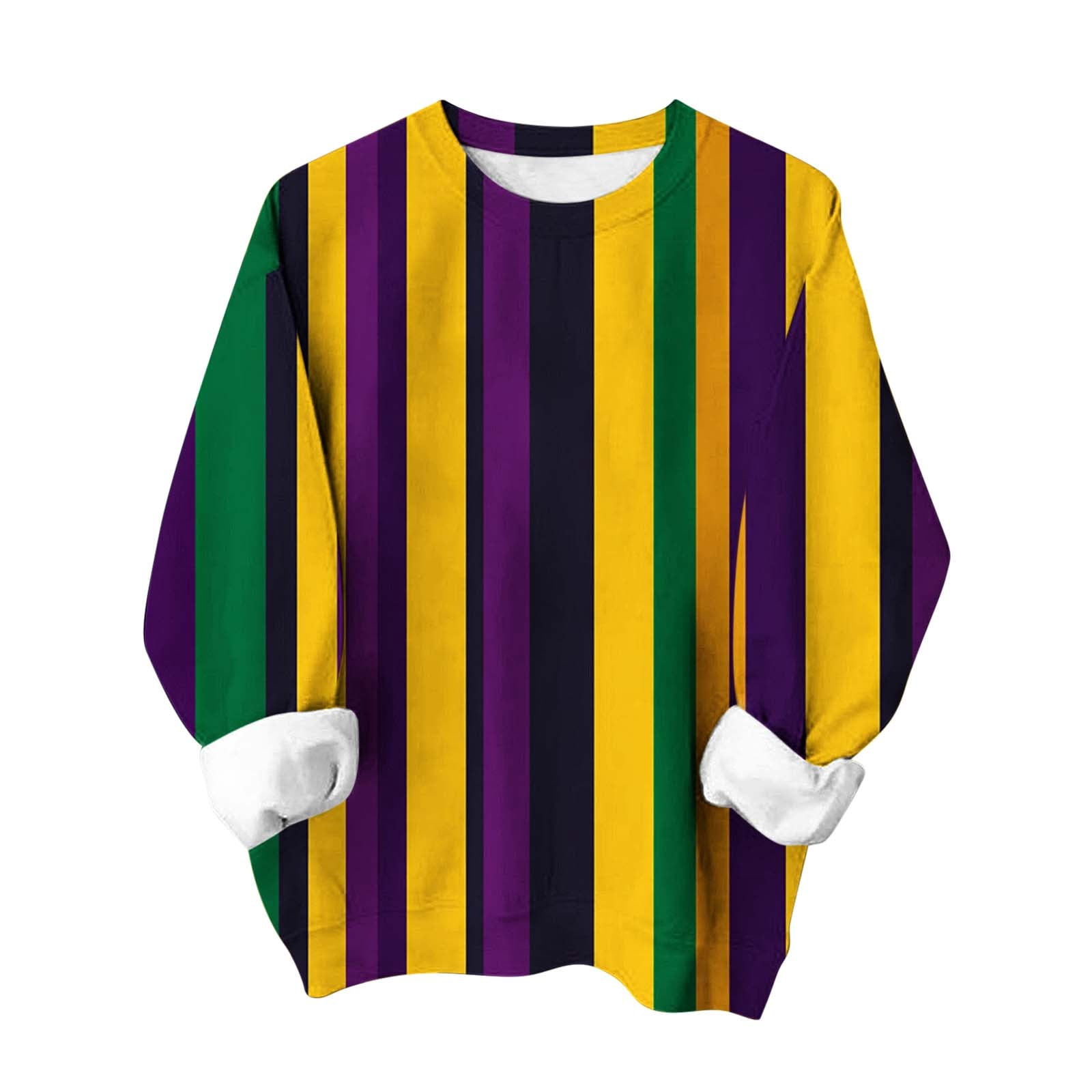 Craaazy Women's Funny Colorful Prints Carnival Party Crew Neck Loose ...