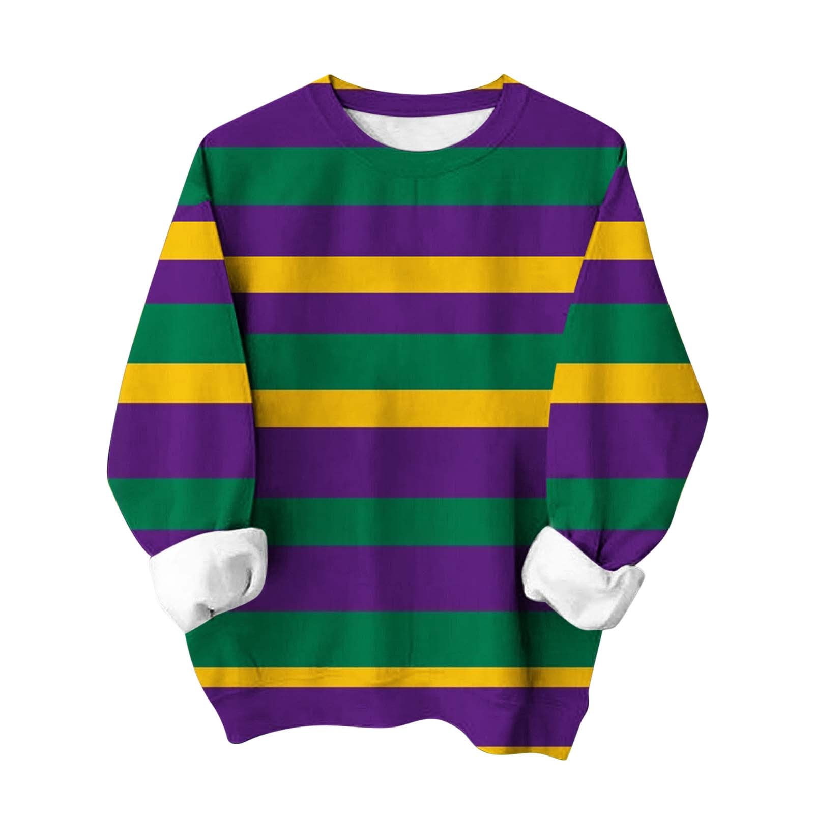 Craaazy Women's Funny Colorful Prints Carnival Party Crew Neck Loose ...