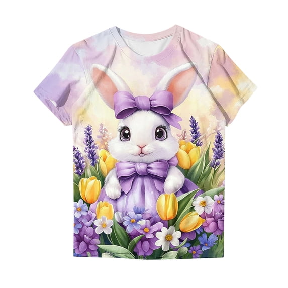 Craaazy Women's Loose Crewneck Funny Rabbit Graphic Colorful Eggs Print ...