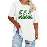 Craaazy Women's Plus Size St Patricks Day Short Sleeve Tops Round Neck ...
