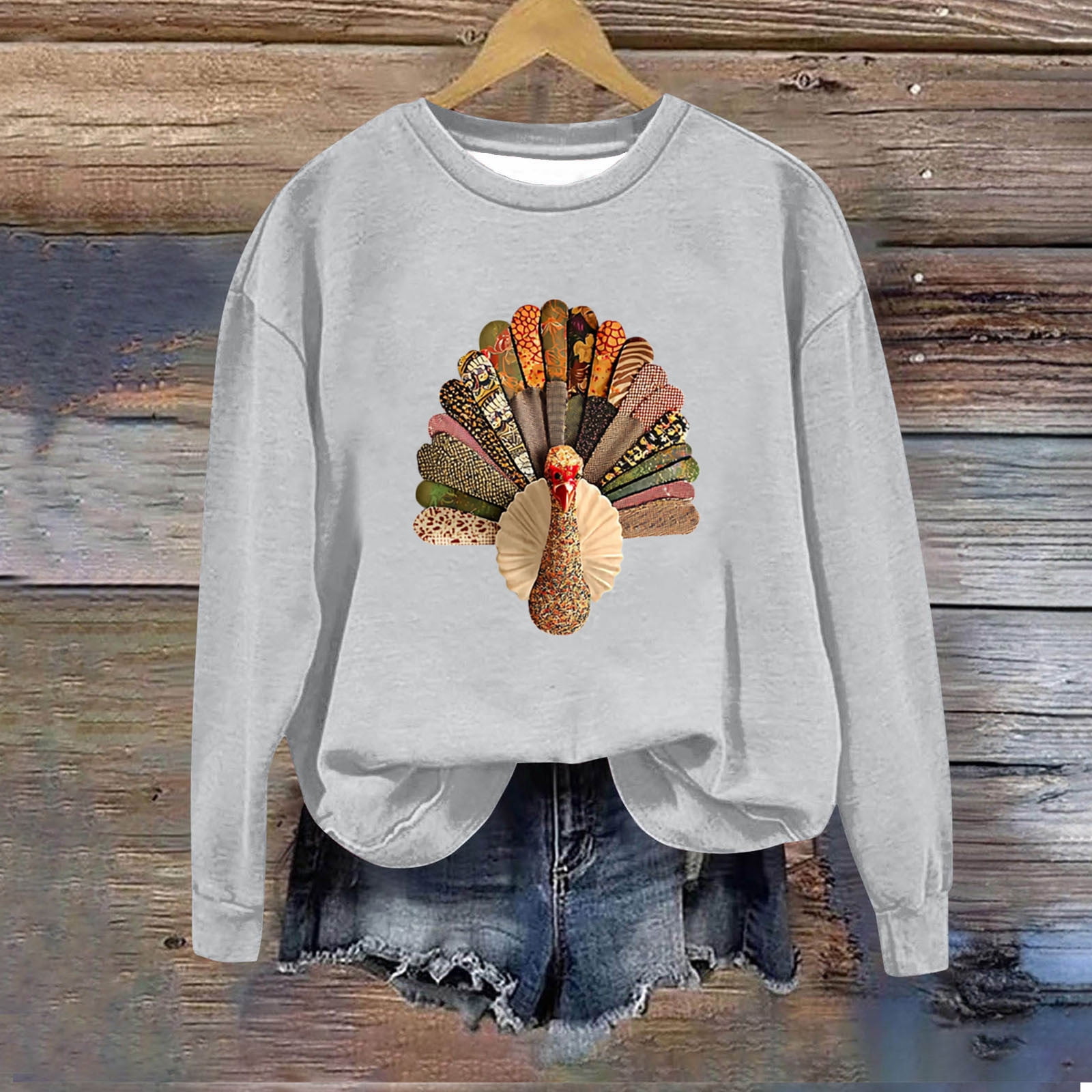 Craaazy Women's Round Neck Christmas Printed Long Sleeved Shirt Snowman ...