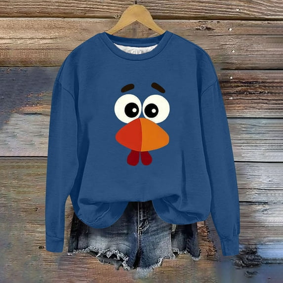 Craaazy Women's Round Neck Christmas Printed Long Sleeved Shirt Snowman ...