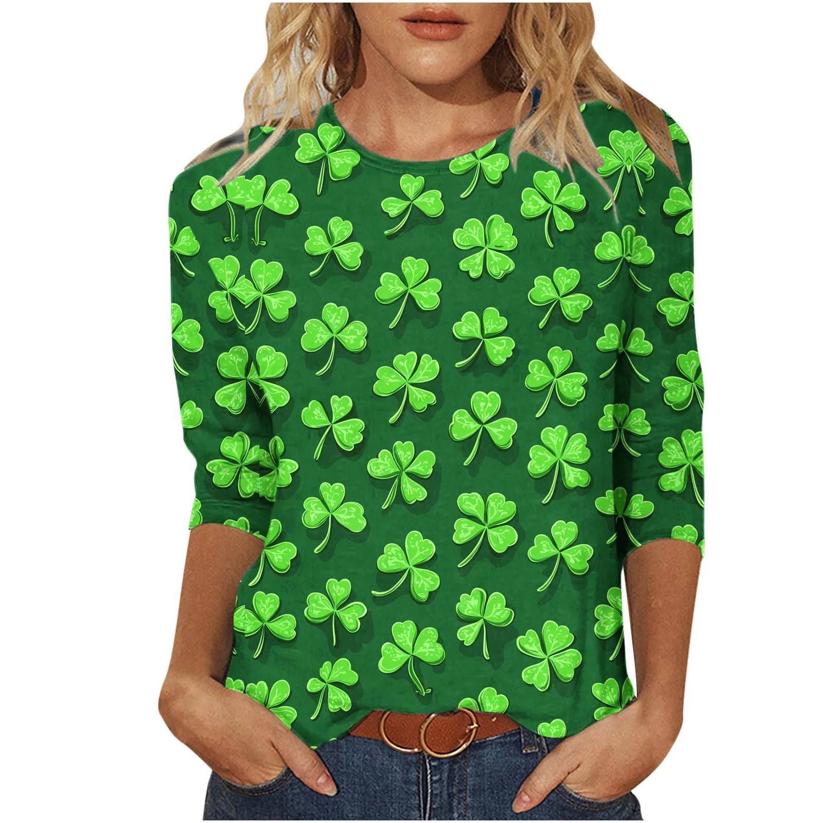 Craaazy Women's St. Patrick's Day Funny Irish Graphic Tee Spring Party ...