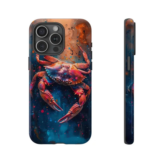 Crab Abstract Sea Creature Art Case for iPhone 17 through 11 Pro Max ...