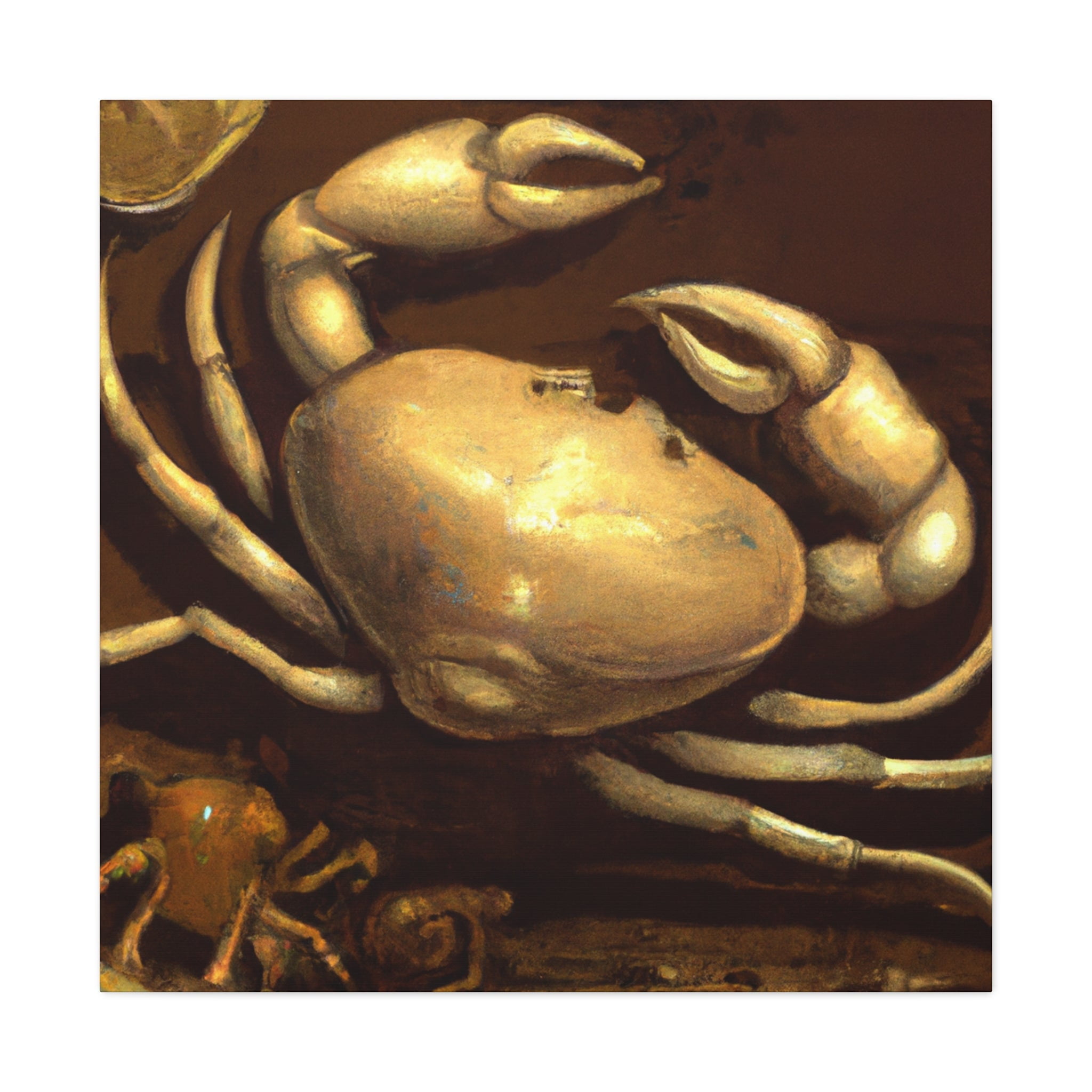 Crab Among Sea Foam - Canvas - Walmart.com