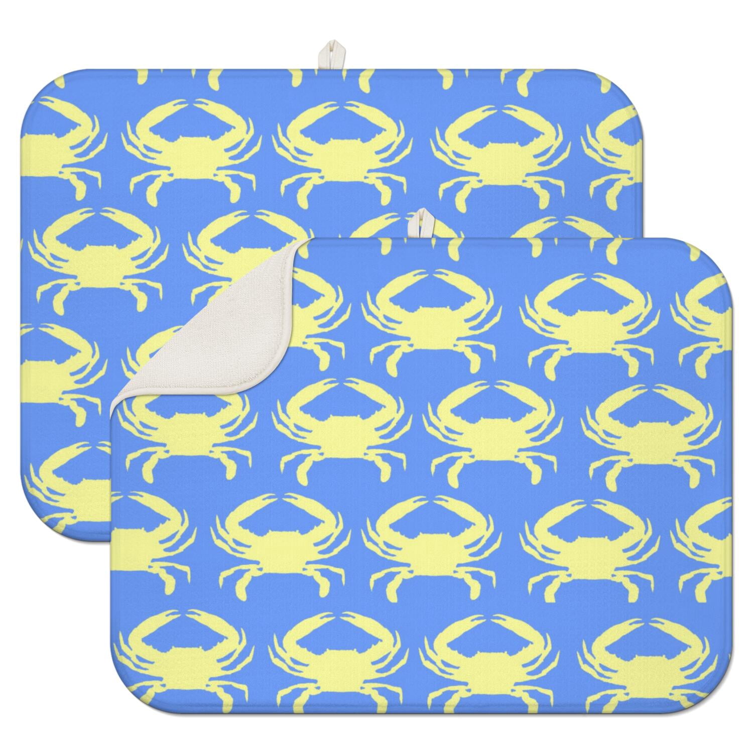 Crab Beach Coffee Mat For Kitchen Counter Seashells Crab Crab Creatures ...