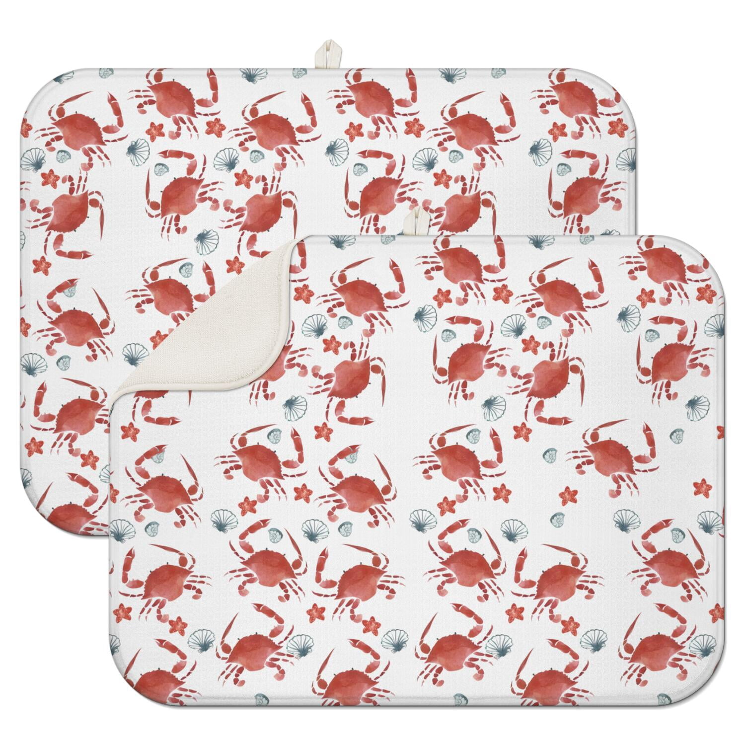 Crab Beach Coffee Mat For Kitchen Counter Seashells Crab Crab Creatures ...