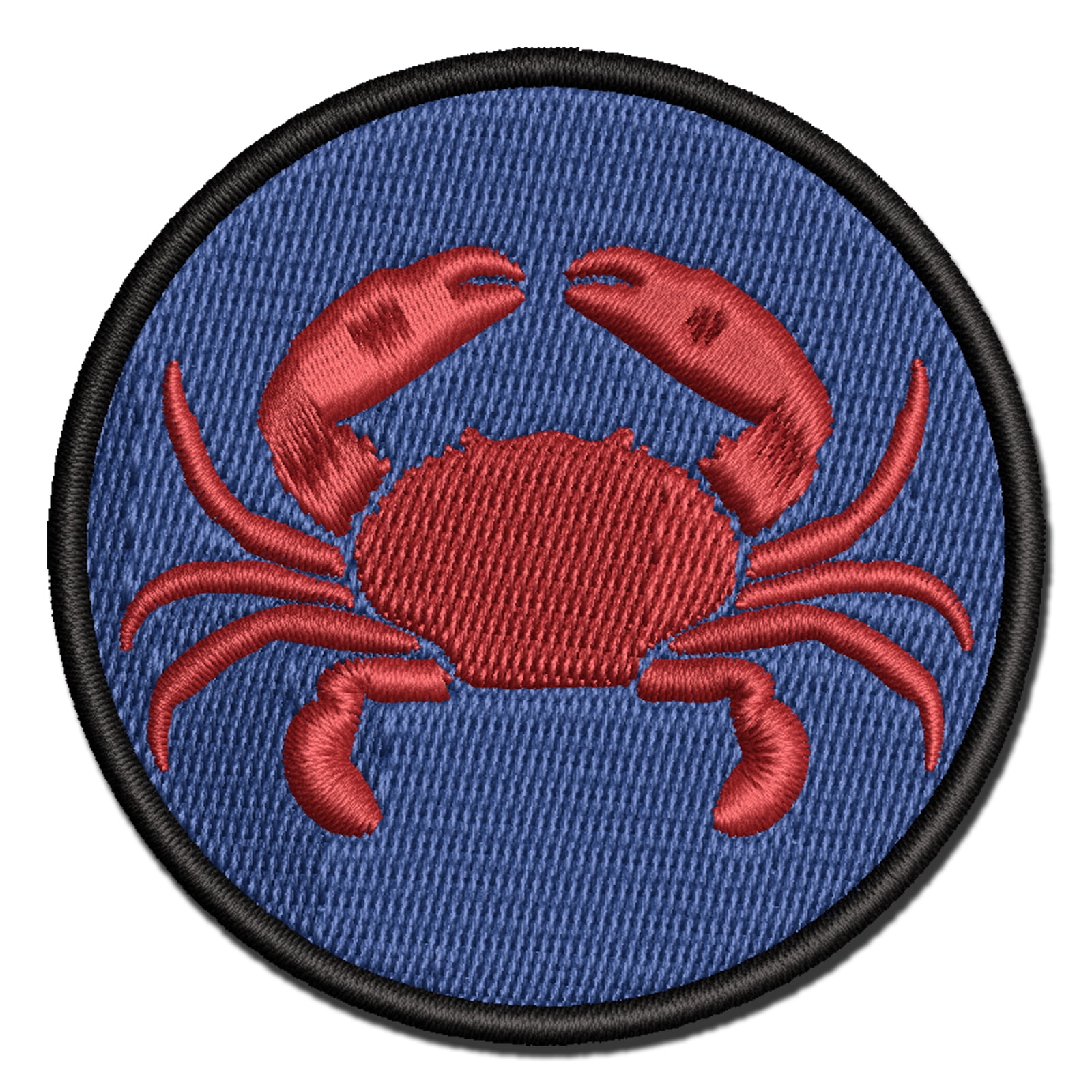 Crab Beach Ocean Applique Multi-Color Embroidered Iron-On Patch - 2.0 ...