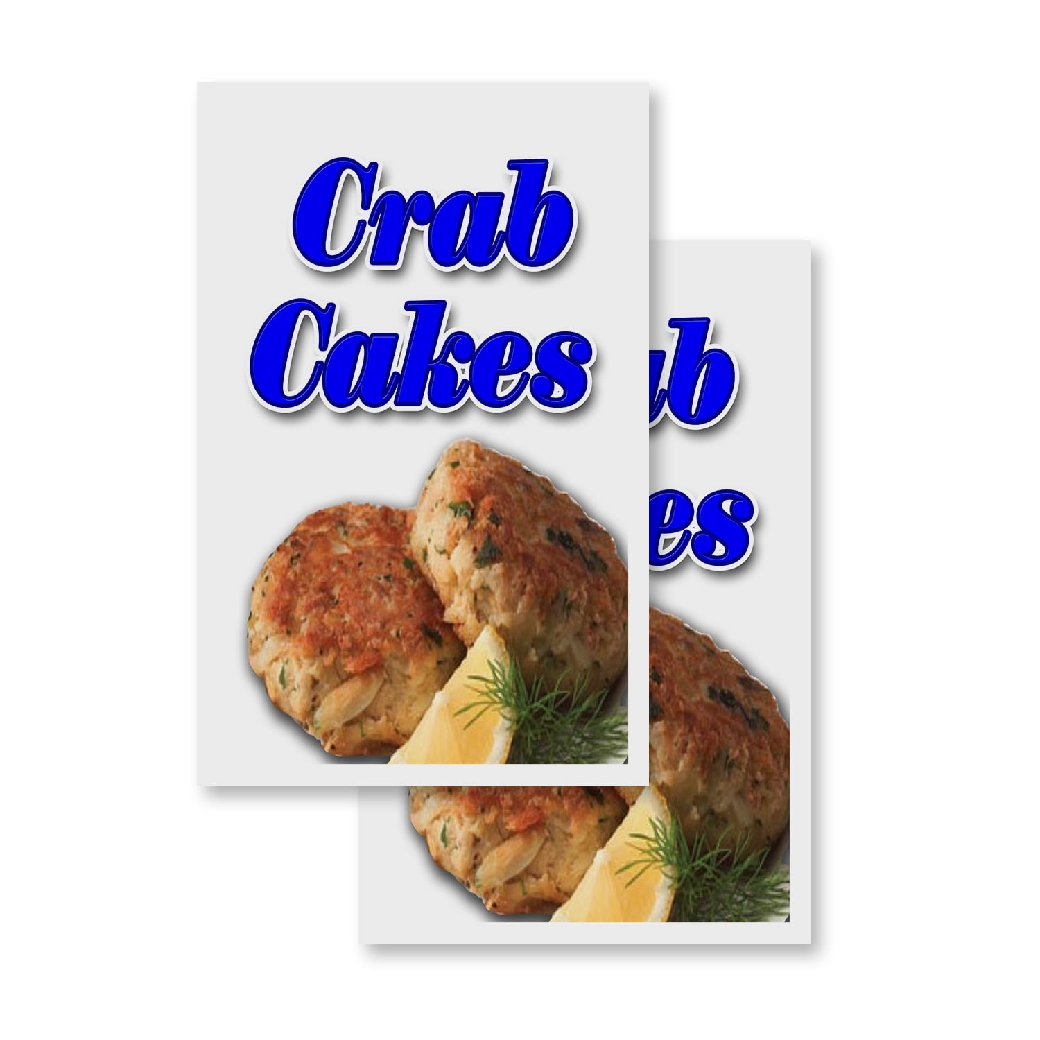 Crab Cakes (2-PACK) 24" x 36" Vinyl Decals | Sign Insert Peel & Stick ...