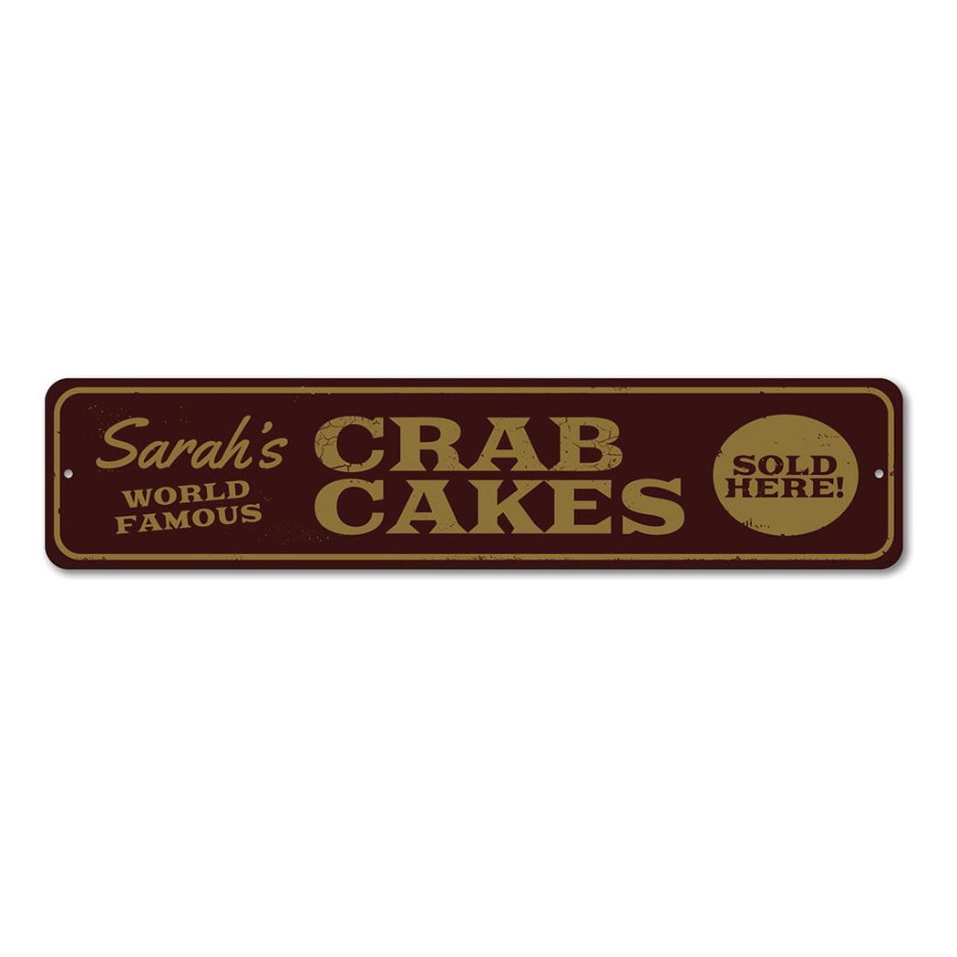 Crab Cakes Sign, World Famous Crab Sold Here Seafood Restaurant Sign ...