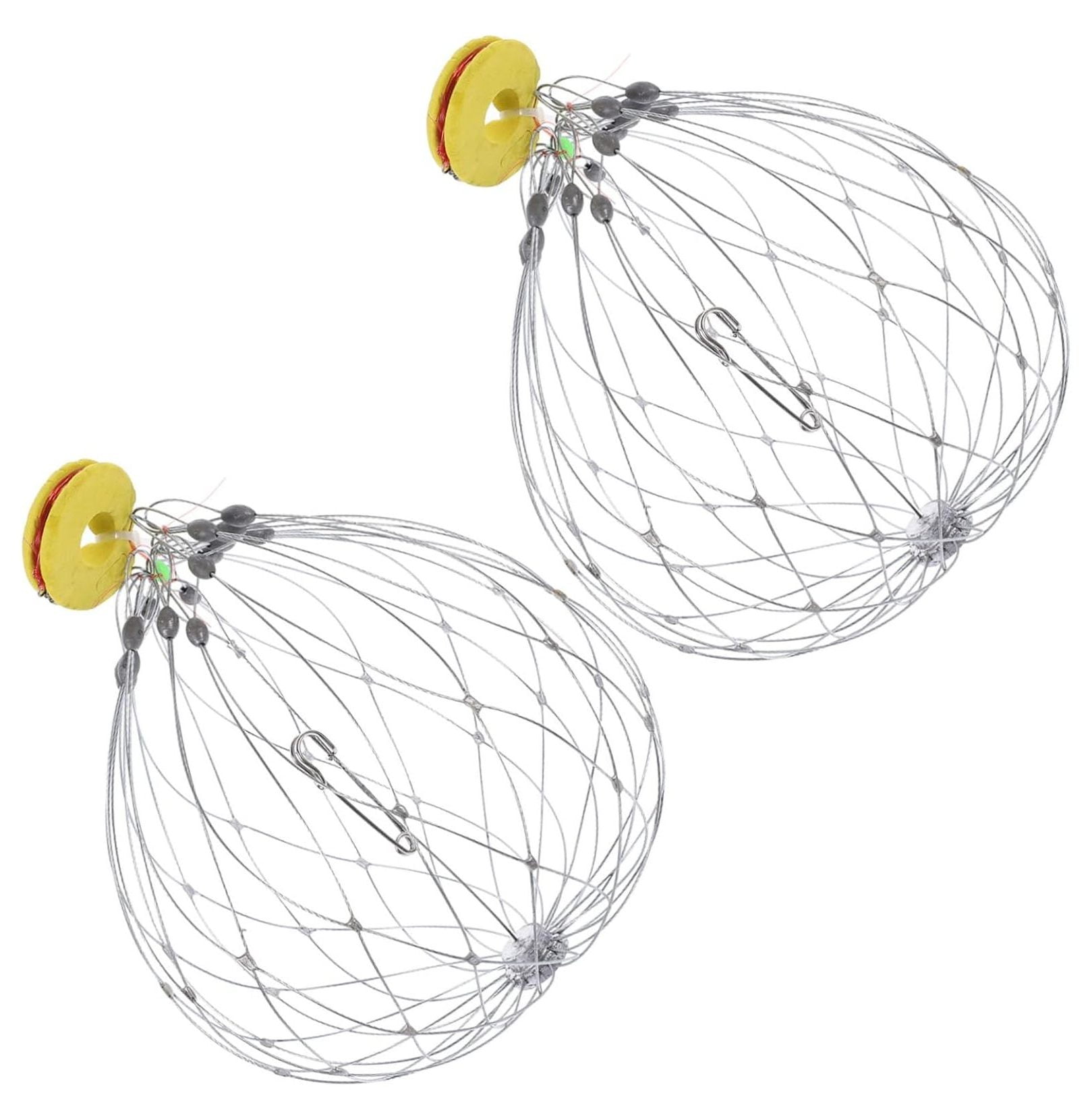 Crab Catcher 2pcs Steel Wire Crab Trap Net Cage Big Fish net Crab ...