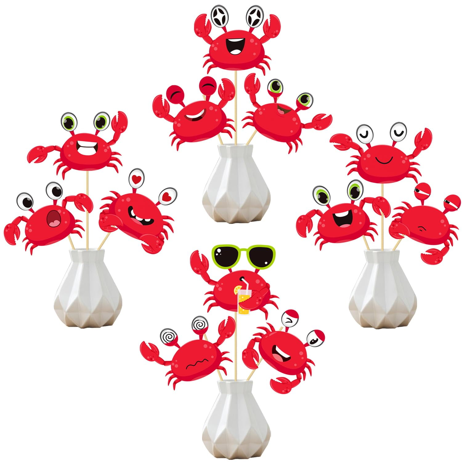 Crab Centerpiece SticksTRDN Crab Birthday Party Decorations Crab Theme ...