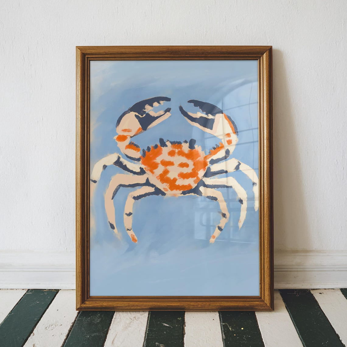 Crab Coastal Home Decor Seaside Aesthetic Nautical Wall Art, Unframed ...