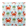 Crab Coconut Tree Pattern Shower Curtain Liners Waterproof 72 Inch with ...