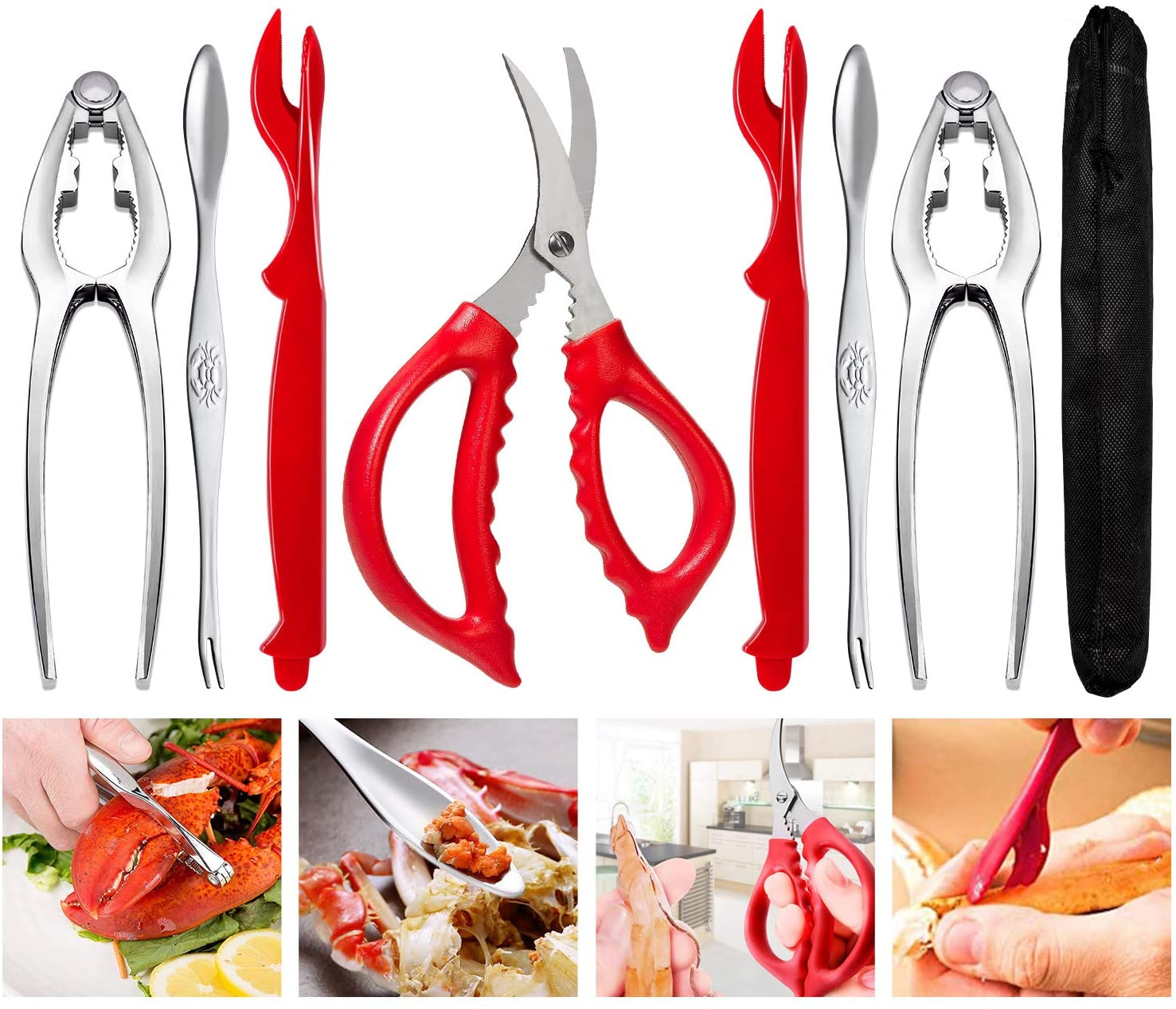 Crab Crackers and Tools, Crab Leg Crackers and Picks Set, Picks Knife ...