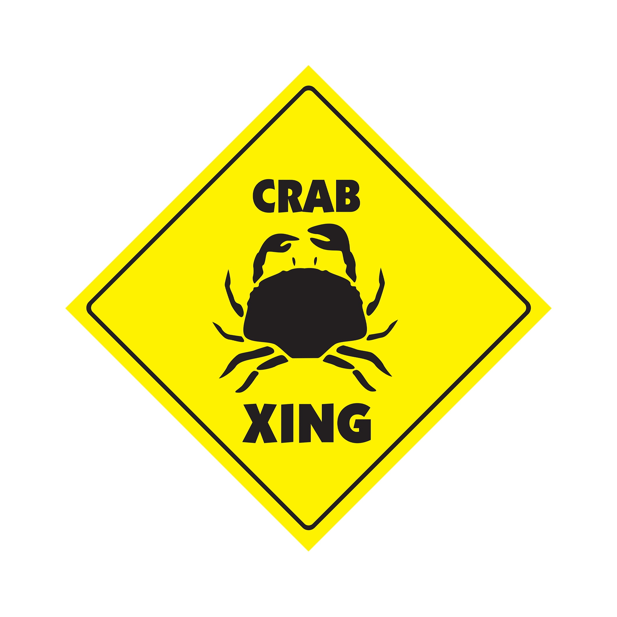 Crab Crossing Sign Zone Xing | Indoor/Outdoor | 20" Tall crabs shack cracker Blue King Dungeness ...