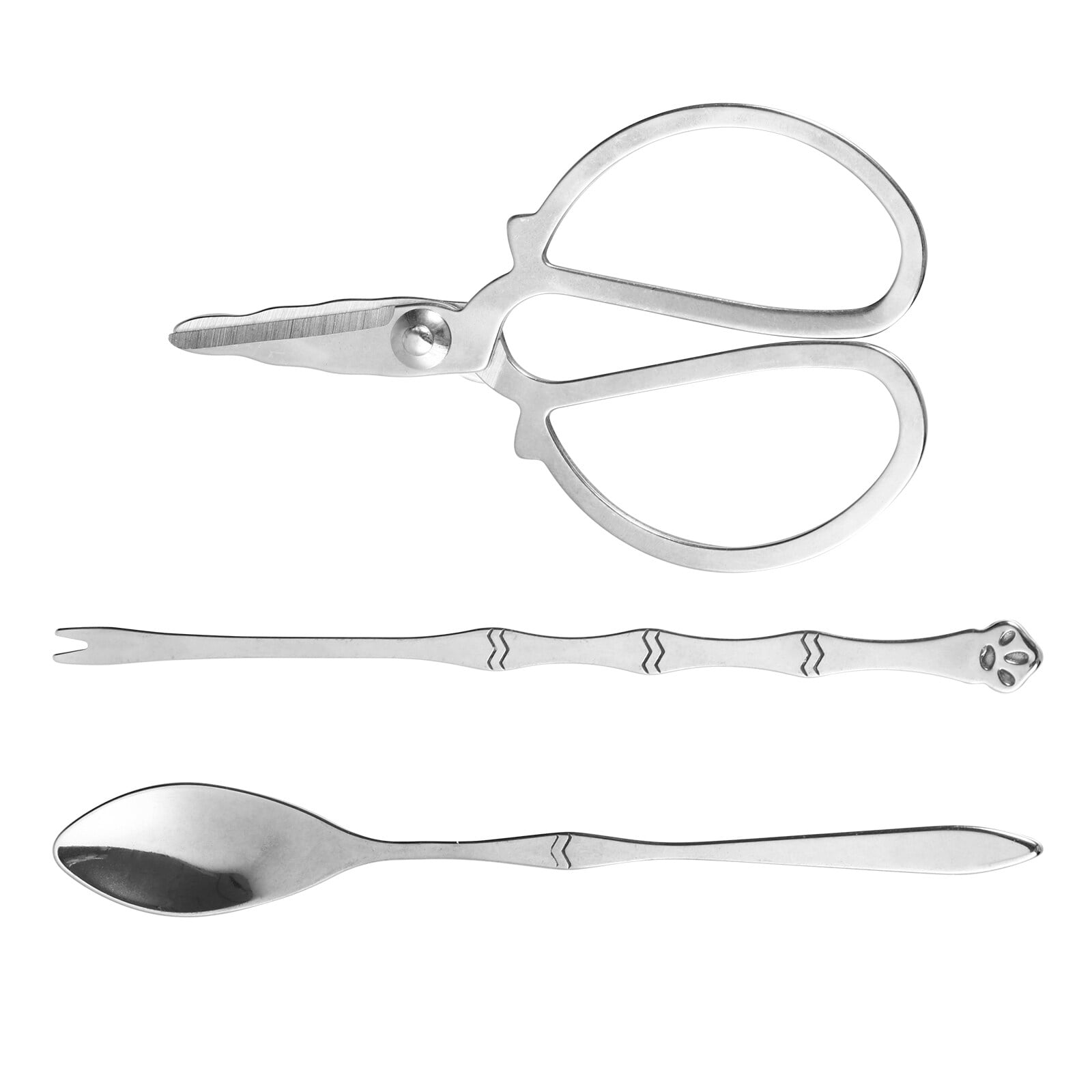Raindrops Seafood Preparation Utensils Seafood Tools Set Silver ...