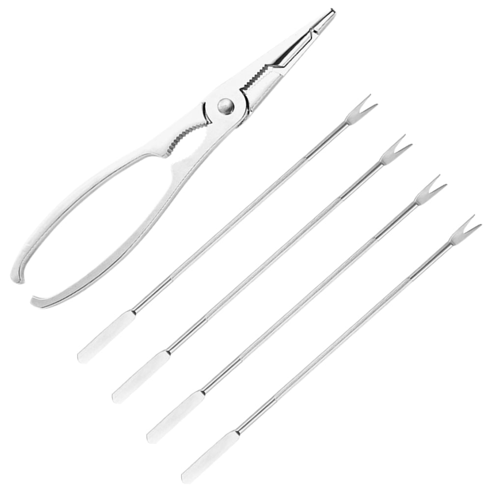 Crab Eating Tool Seafood Forks and Picks Stainless Steel Nutcracker ...