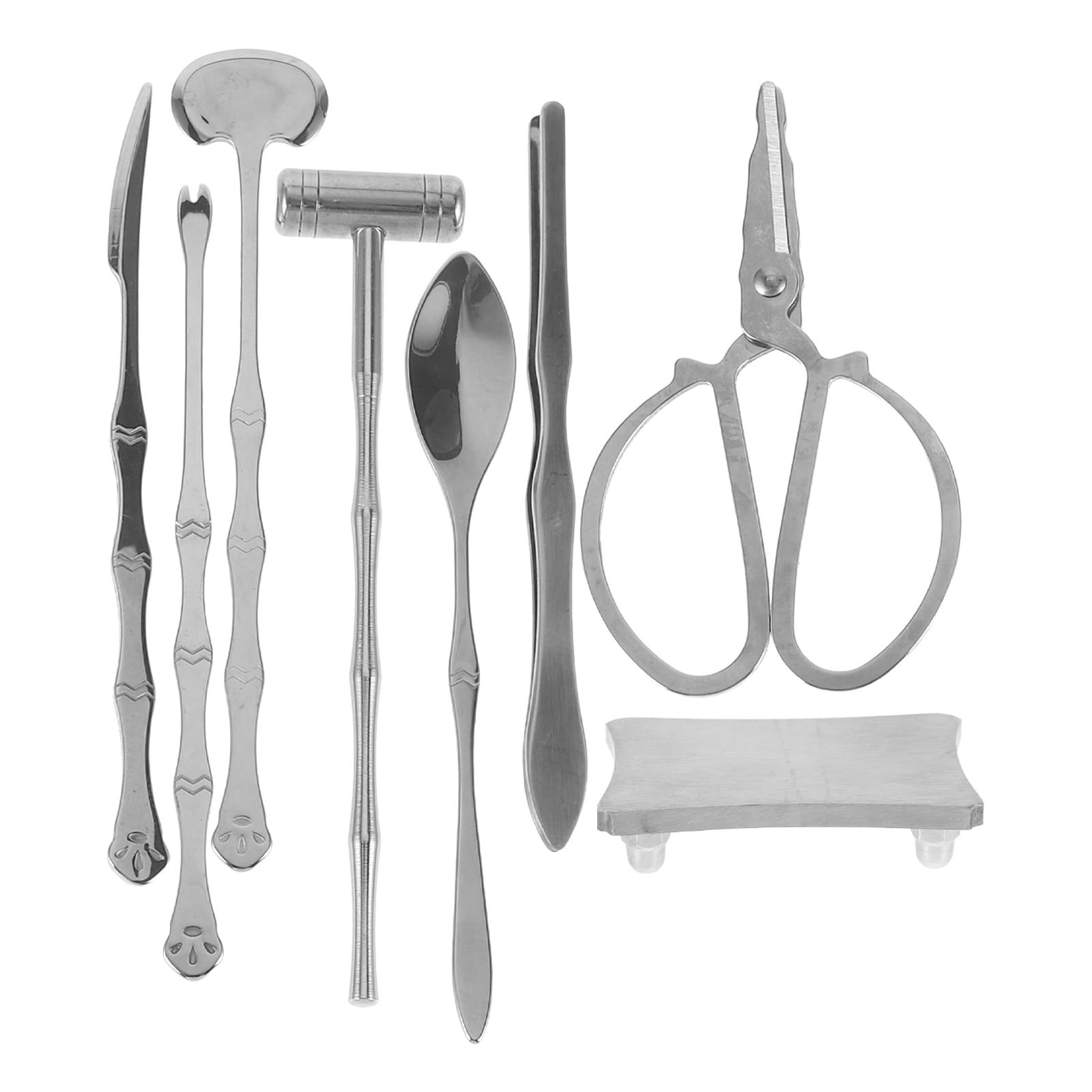 GOOHOCHY Stainless Steel Crab Eating Tools for Home Use and Safe Silver ...