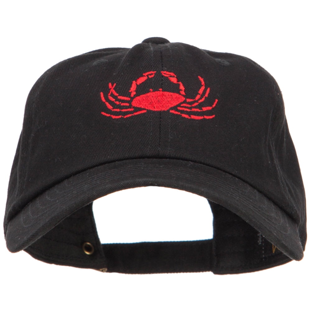 Crab Embroidered Unconstructed Cap - Black OSFM - Walmart.com