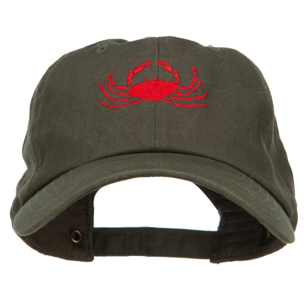 Crab Embroidered Unconstructed Cap - Olive OSFM - Walmart.com