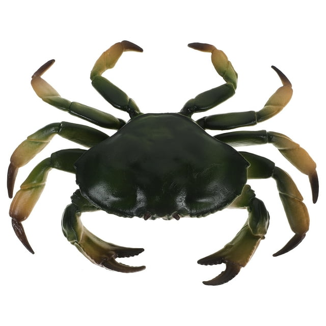 Crab Figurines Ocean Animal Figures Model Realistic Child Olive Green ...
