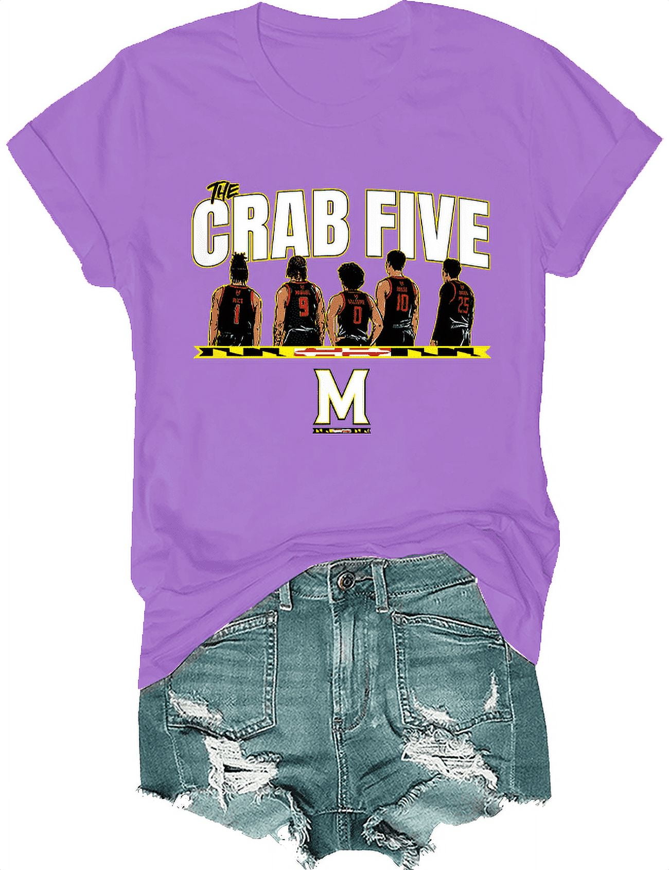 Crab Five Lineup - Maryland Basketball T-Shirt Crab Five Lineup ...