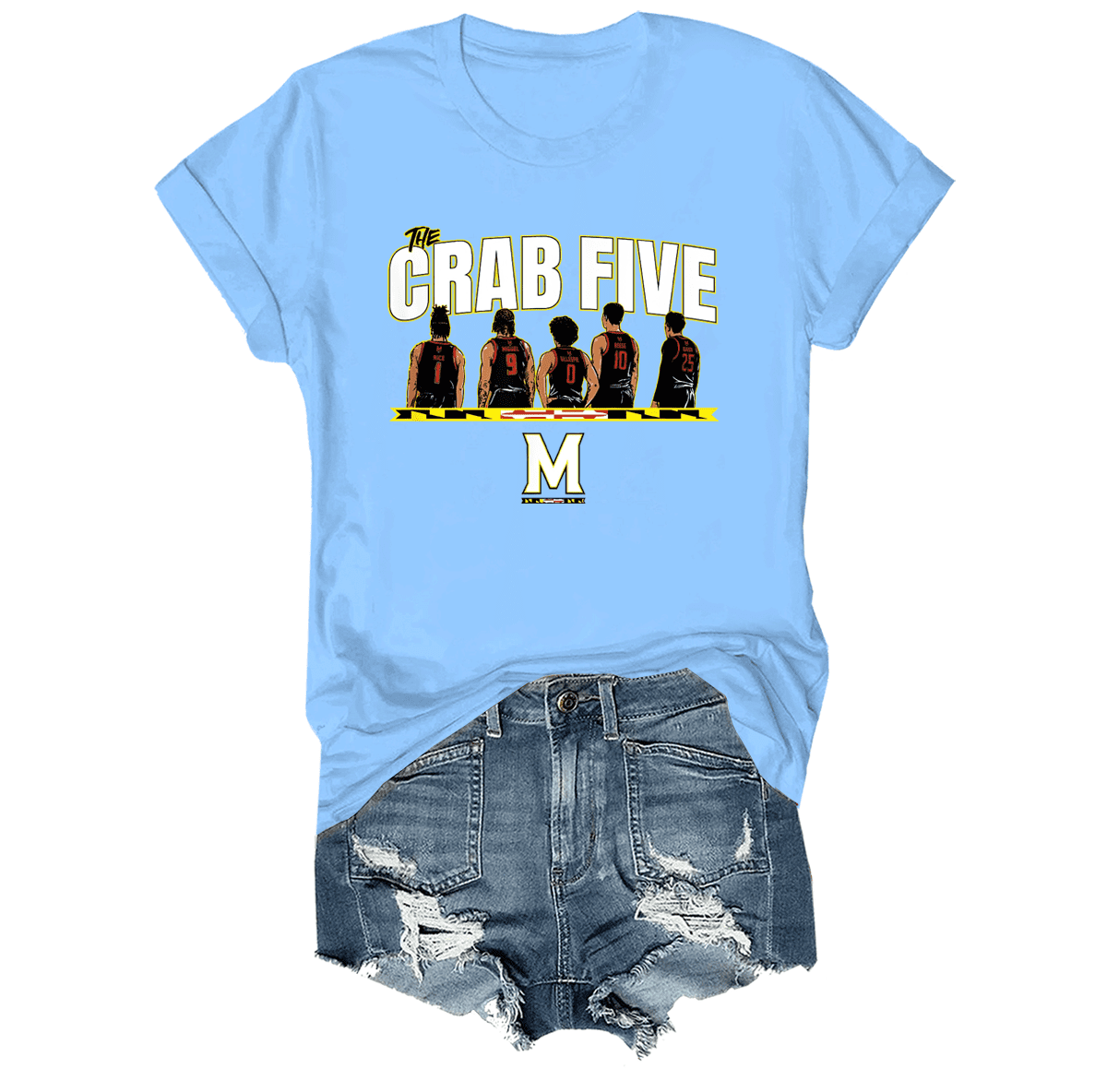 Crab Five Lineup - Maryland Basketball T-Shirt, The Crab Five T-Shirt ...