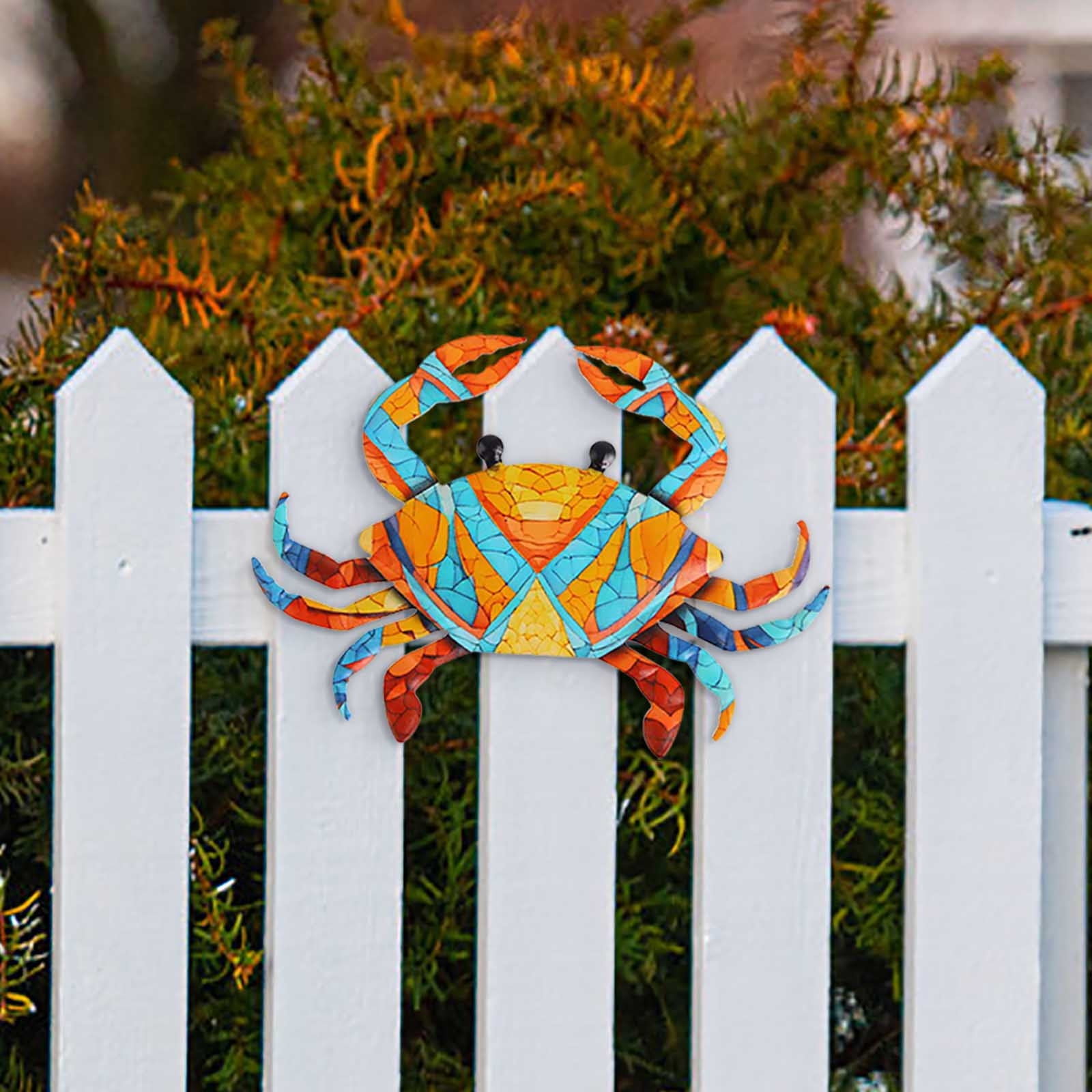 Crab Flat Wall Hanging Decor, Cute Lifelike Design, Waterproof Rust ...