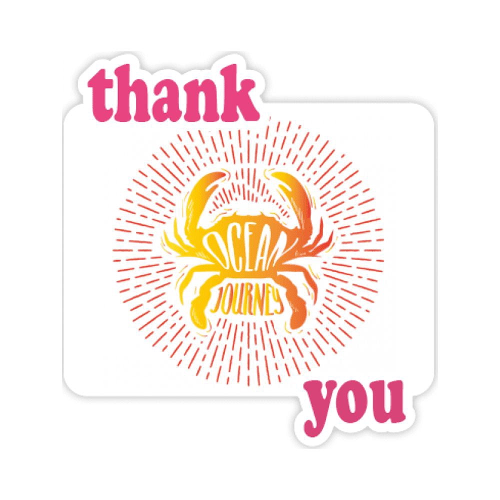 Crab Food Ocean Travel Art Deco Fashion Thank You Stickers Quote ...