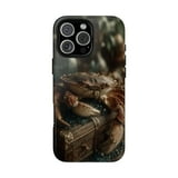 Crab Guarding Treasure Chest Deep Ocean Adventure Art Phone Case for ...