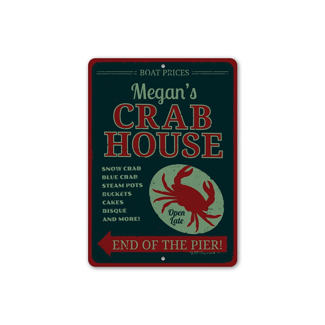 Crab House Sign, Seafood Restaurant Name Sign, End of The Pier Arrow ...