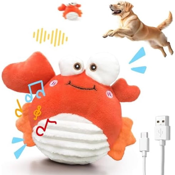 Crab Interactive Dog Toys – Rechargeable Self-Play Toy with Motion ...