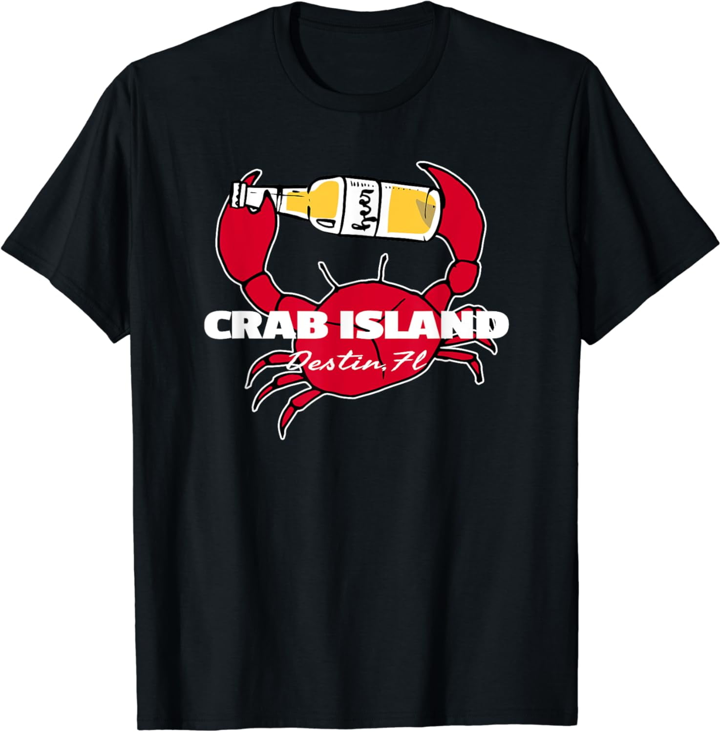 Crab Island Destin, FL Party Sandbar Souvenir Funny Creative Graphic T ...