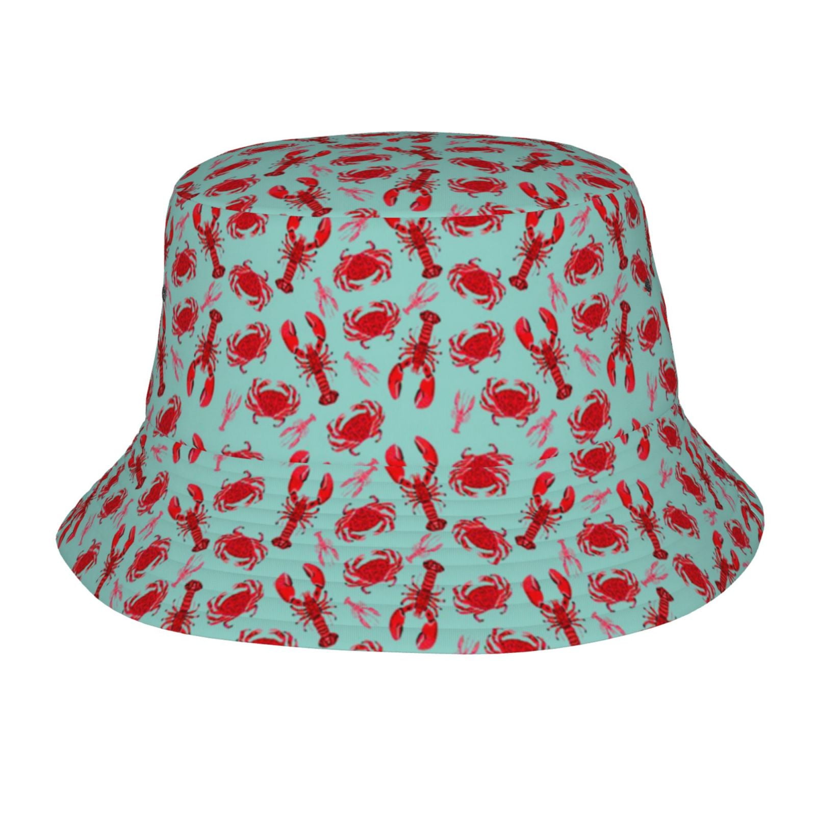 Crab Lobster Crawfish Ocean Animals Bucket Hat, Packable Fisherman Sun ...