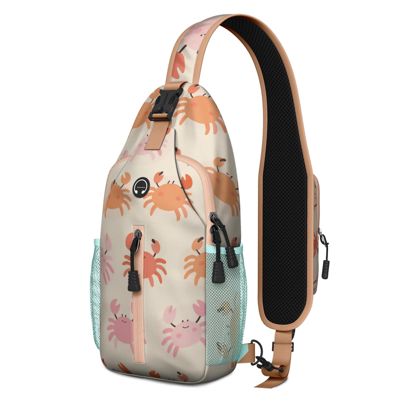 Crab Marine Crossbody Sling Bag for Women Men Hiking Sling Backpack ...