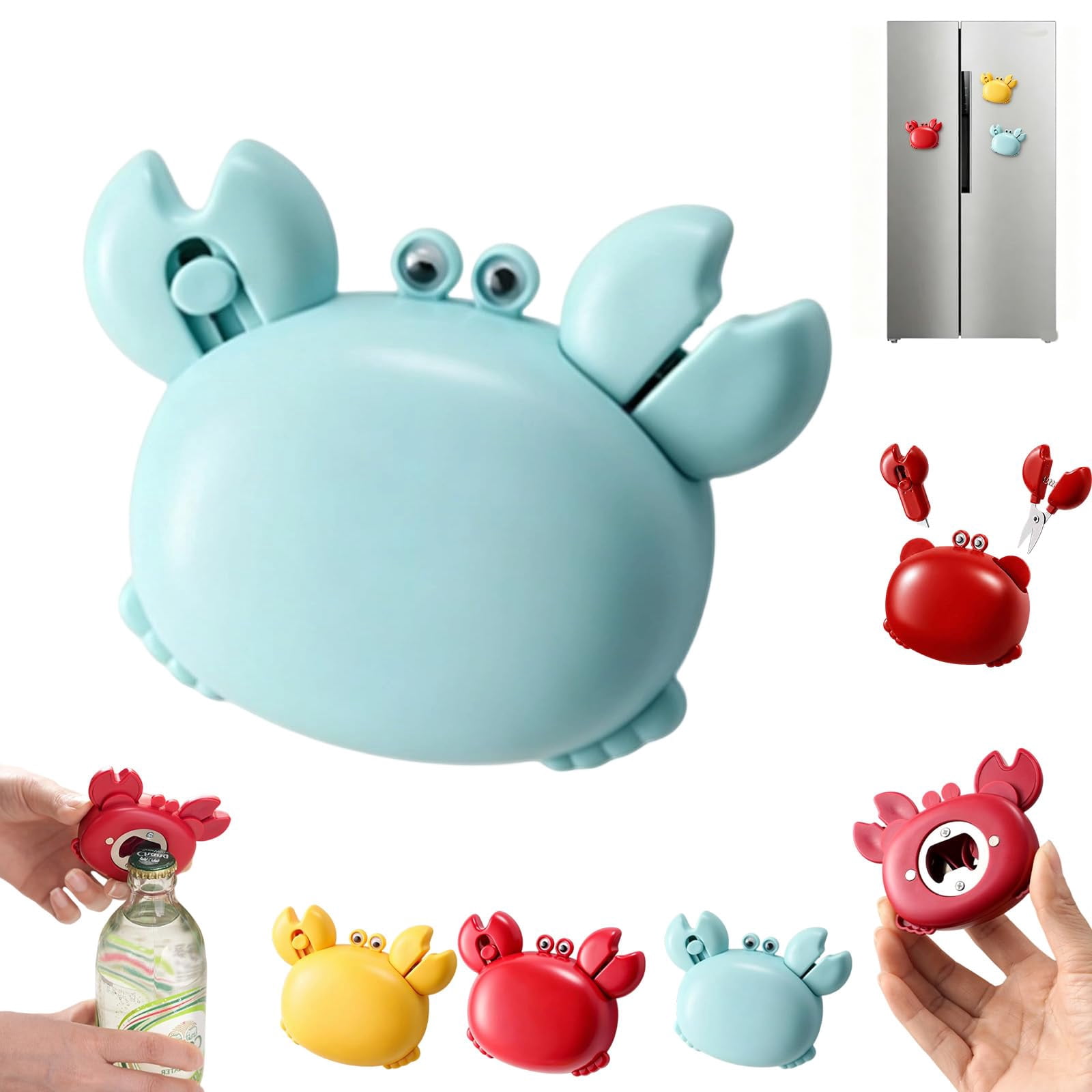 Crab Multifunctional Bottle Opener, 4-in-1 Multi Tool - Magnetic Fridge ...