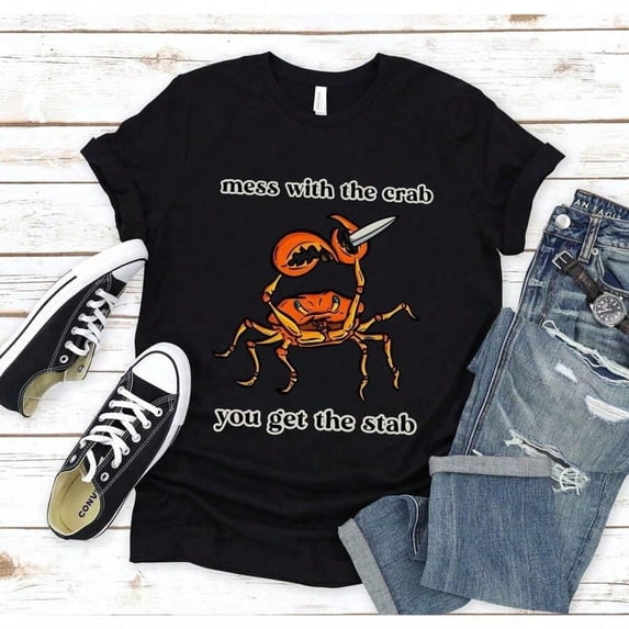 Crab Murderous Crab Ocean Crab Crustacean T-Shirt - Walmart.com