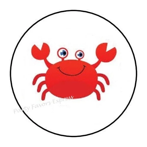 Crab Nautical Stickers Party Favors Phone Decal Water Bottle Stickers ...
