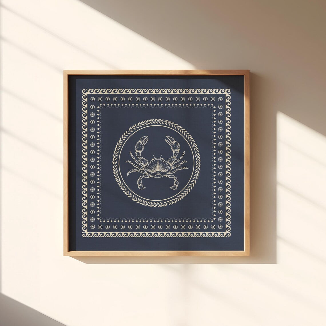 Crab Navy White Nautical Sea Life Gallery Poster Unframed Paper Print ...