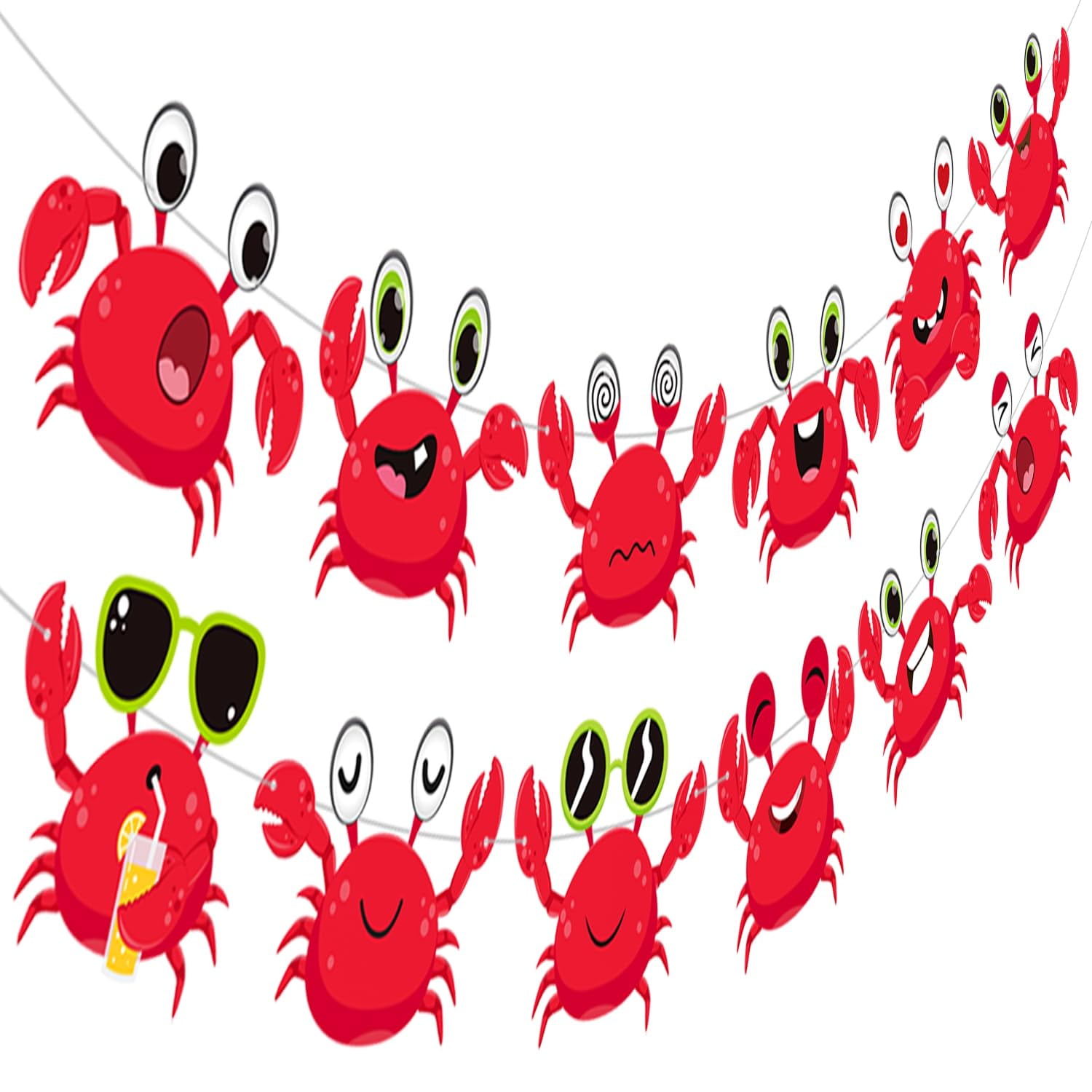 Crab Party Banners Crab Birthday Party Decorations 2Pcs Crab Theme ...