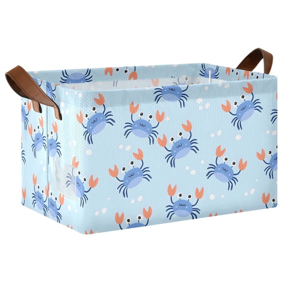 Crab Pattern Collapsible Storage Bin Open Home Shelf Basket Water ...
